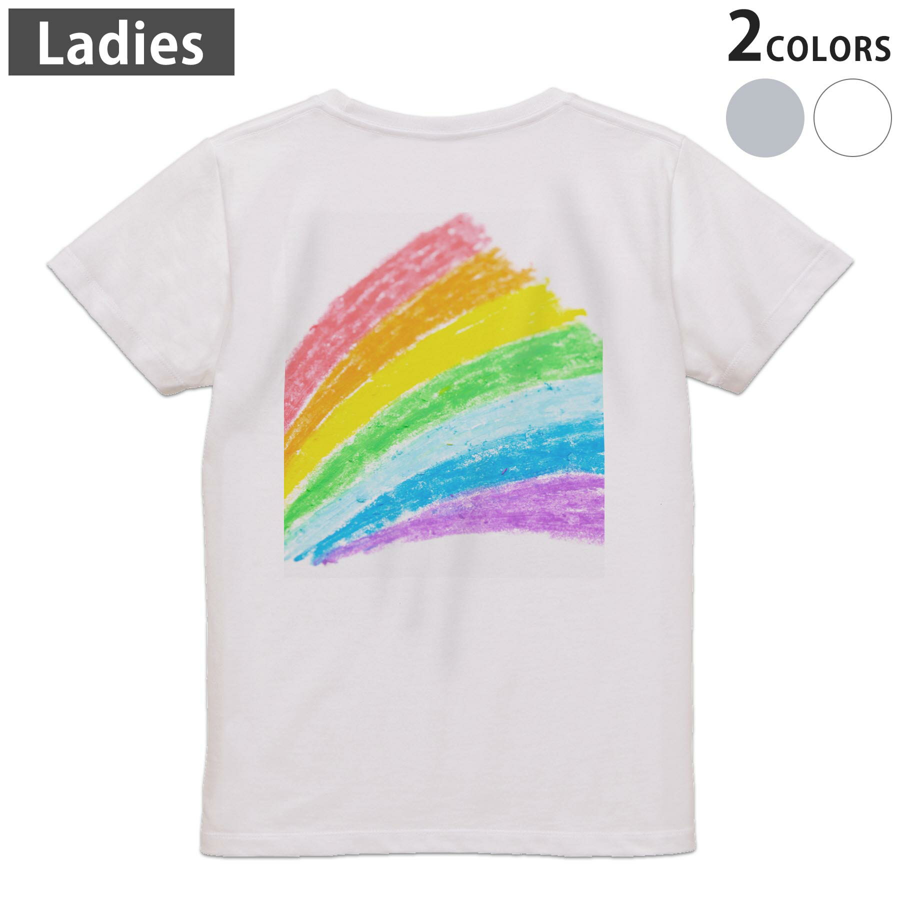 tシャツ レディース 半袖 ホワイト グレー デザイン M L Tシャツ ティーシャツ T shirt　白 灰色▼バックプリントTシャツ　ホワイト・グレー全デザイン▼▼女性用半袖Tシャツ　デザインはこちらから▼ ▼女性用半袖Tシャツ　ブラッ...