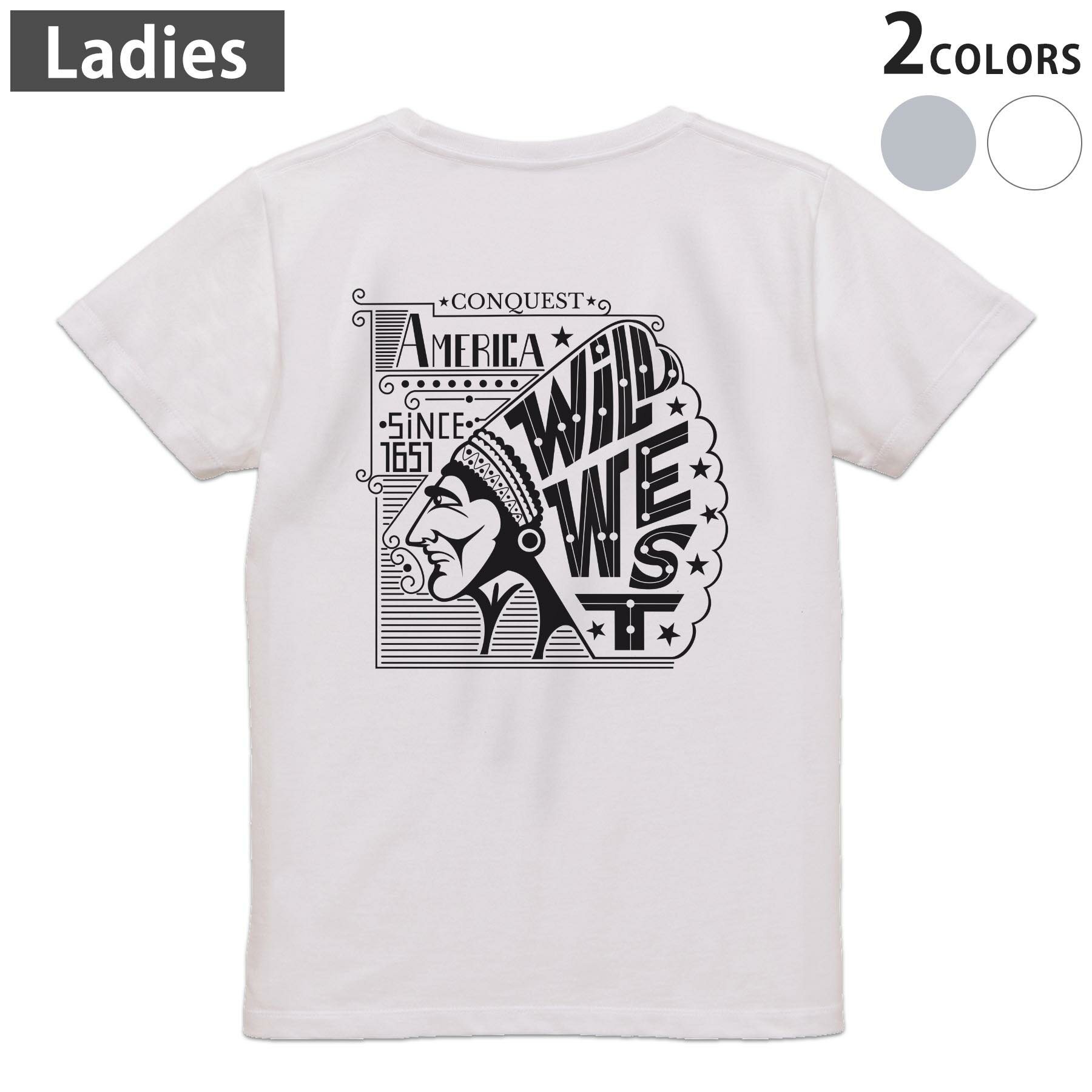 tシャツ レディース 半袖 ホワイト グレー デザイン M L Tシャツ ティーシャツ T shirt　白 灰色▼バックプリントTシャツ　ホワイト・グレー全デザイン▼▼女性用半袖Tシャツ　デザインはこちらから▼ ▼女性用半袖Tシャツ　ブラッ...