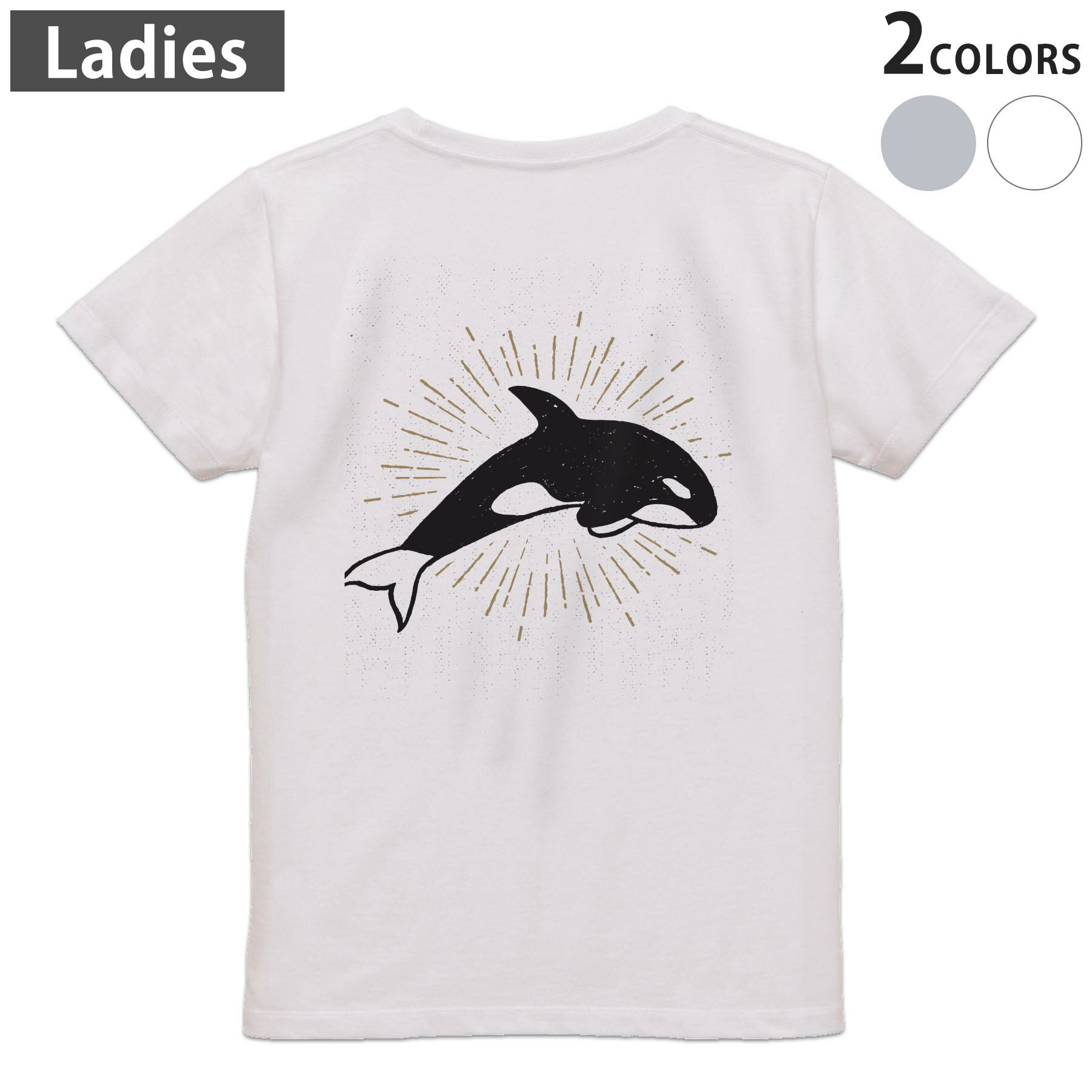 tシャツ レディース 半袖 ホワイト グレー デザイン M L Tシャツ ティーシャツ T shirt　白 灰色▼バックプリントTシャツ　ホワイト・グレー全デザイン▼▼女性用半袖Tシャツ　デザインはこちらから▼ ▼女性用半袖Tシャツ　ブラッ...