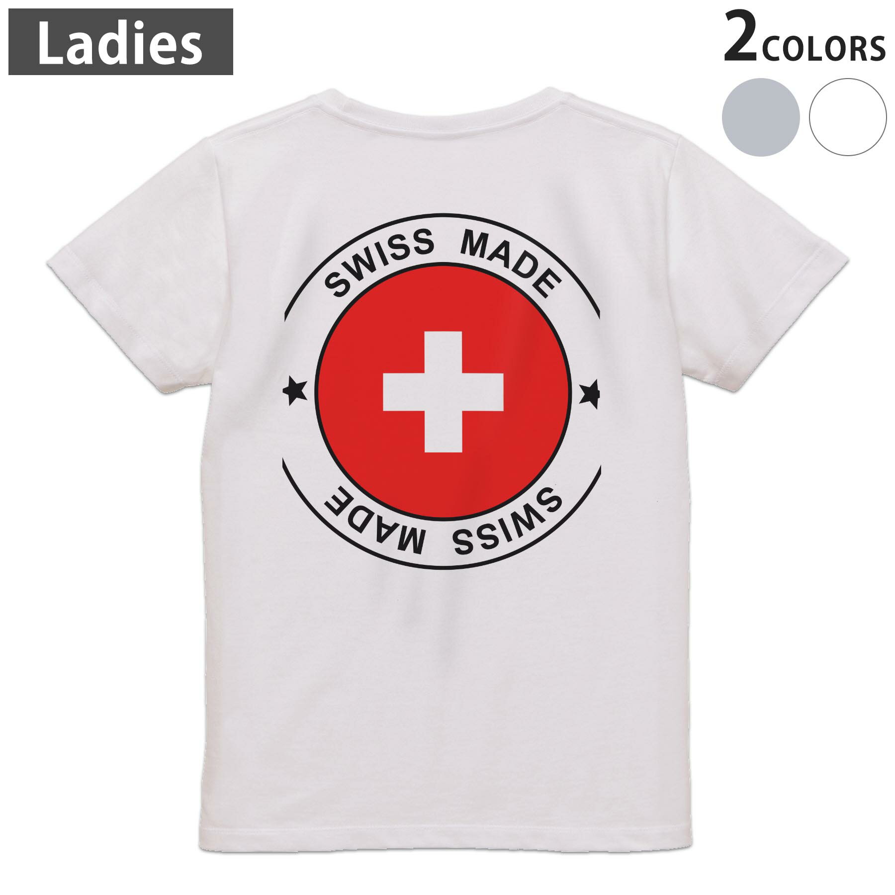 tシャツ レディース 半袖 ホワイト グレー デザイン M L Tシャツ ティーシャツ T shirt　白 灰色▼バックプリントTシャツ　ホワイト・グレー全デザイン▼▼女性用半袖Tシャツ　デザインはこちらから▼ ▼女性用半袖Tシャツ　ブラッ...