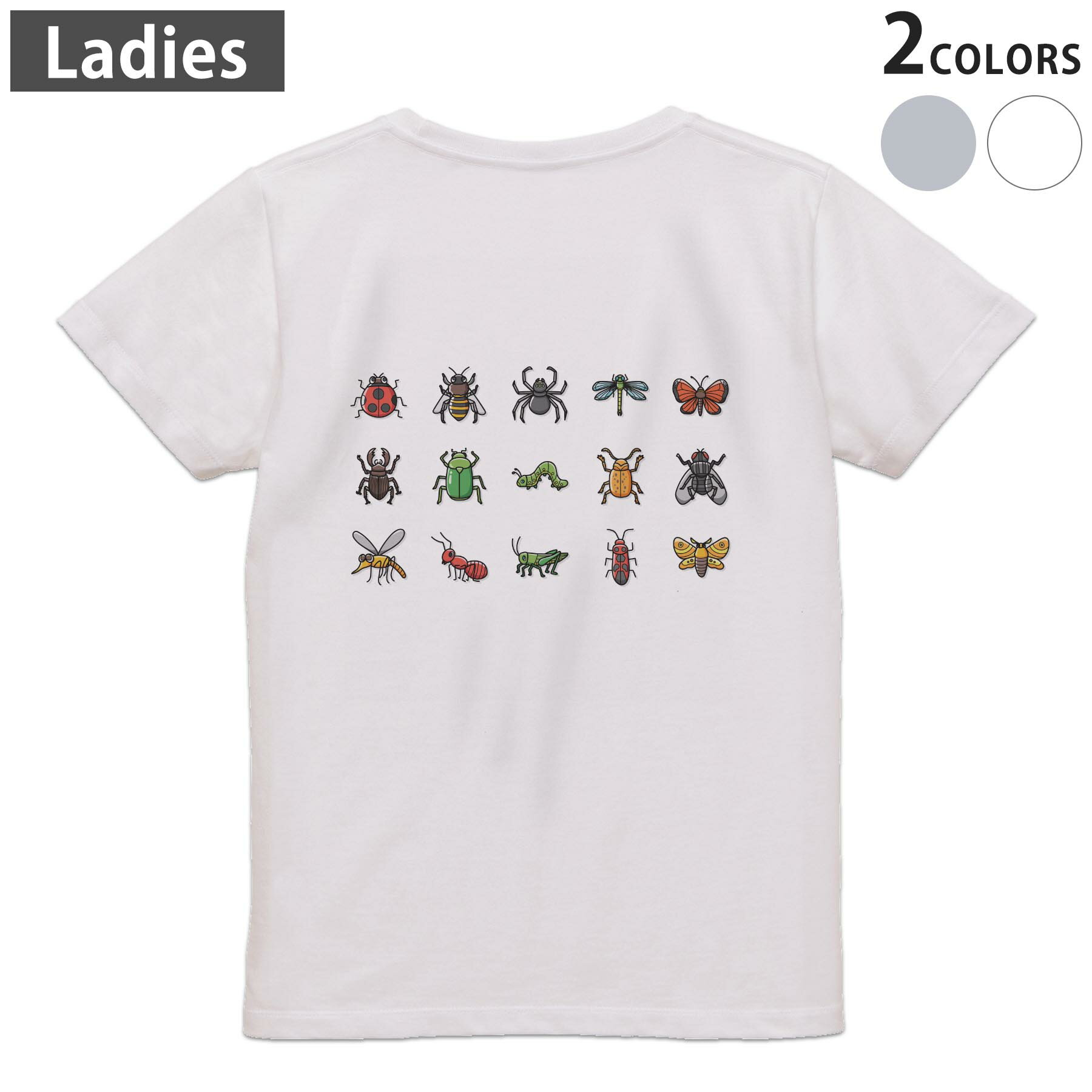 tシャツ レディース 半袖 ホワイト グレー デザイン M L Tシャツ ティーシャツ T shirt　白 灰色▼バックプリントTシャツ　ホワイト・グレー全デザイン▼▼女性用半袖Tシャツ　デザインはこちらから▼ ▼女性用半袖Tシャツ　ブラッ...