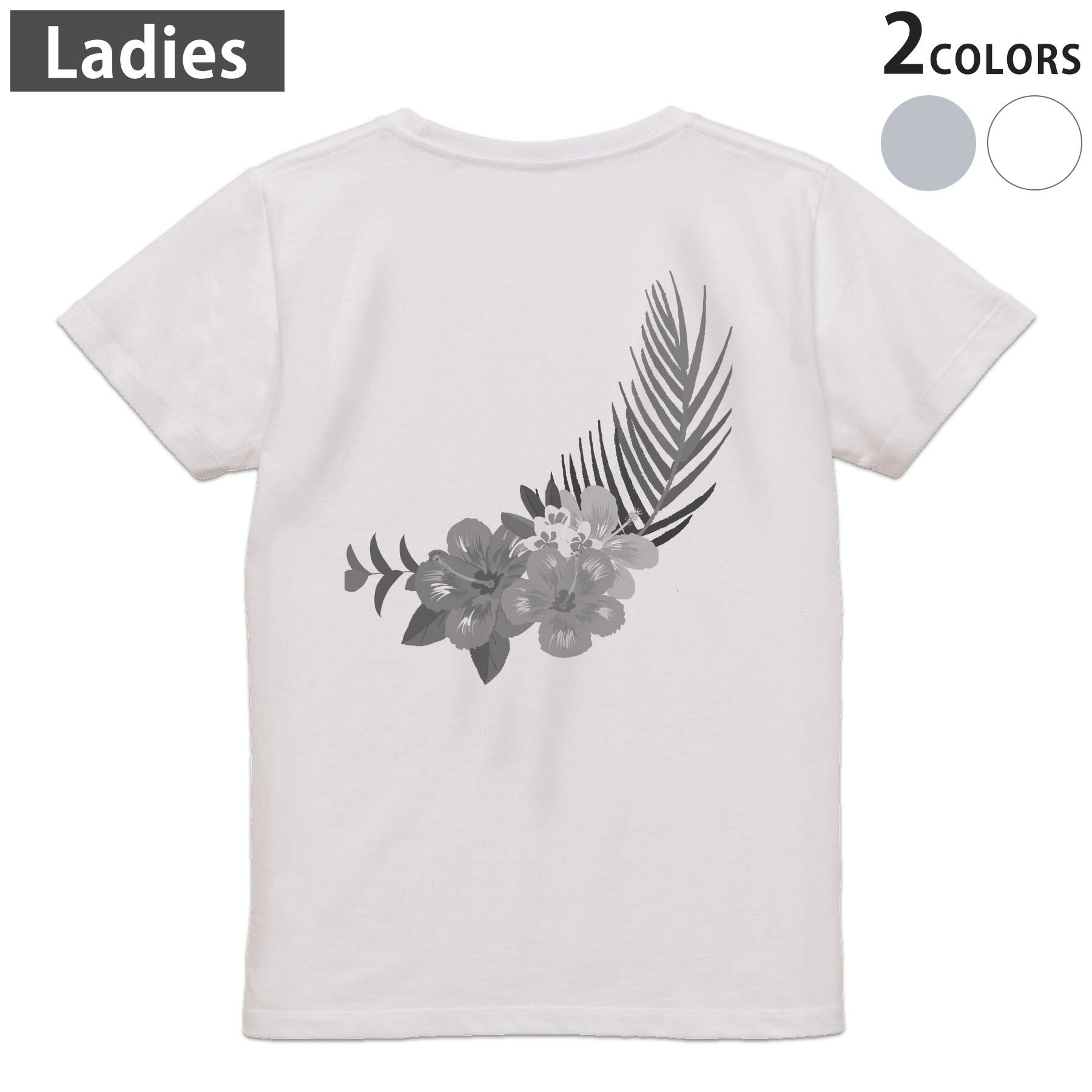 tシャツ レディース 半袖 ホワイト グレー デザイン M L Tシャツ ティーシャツ T shirt　白 灰色▼バックプリントTシャツ　ホワイト・グレー全デザイン▼▼女性用半袖Tシャツ　デザインはこちらから▼ ▼女性用半袖Tシャツ　ブラッ...