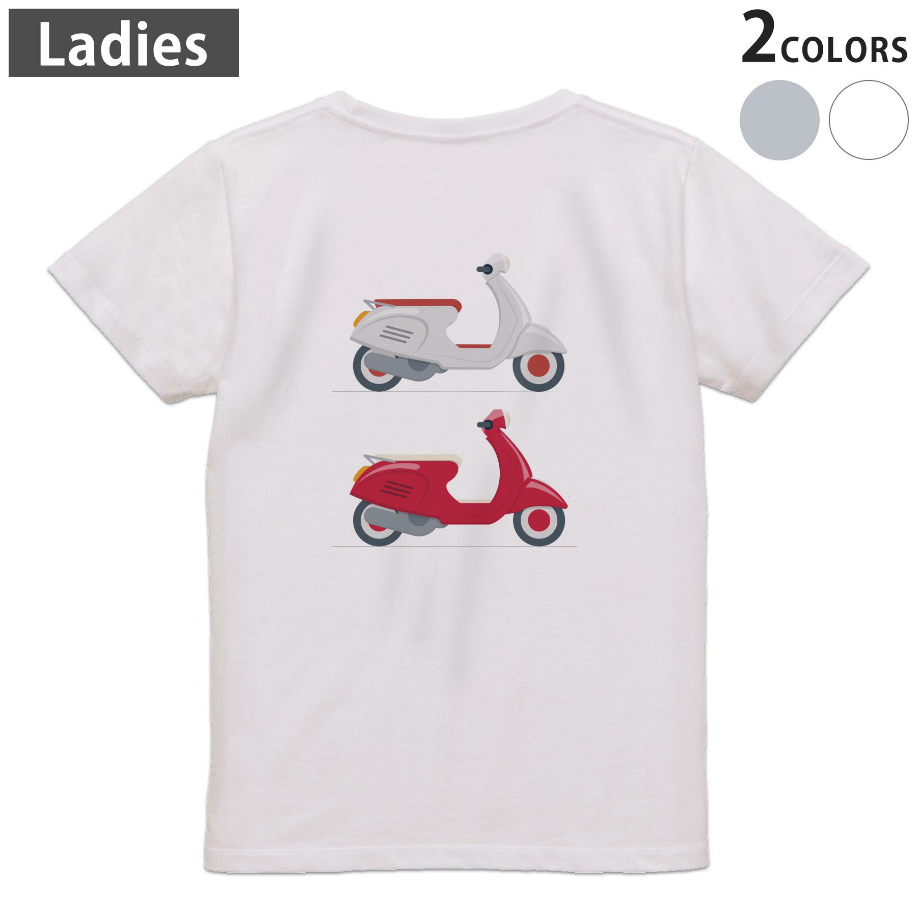 tシャツ レディース 半袖 ホワイト グレー デザイン M L Tシャツ ティーシャツ T shirt　白 灰色▼バックプリントTシャツ　ホワイト・グレー全デザイン▼▼女性用半袖Tシャツ　デザインはこちらから▼ ▼女性用半袖Tシャツ　ブラッ...