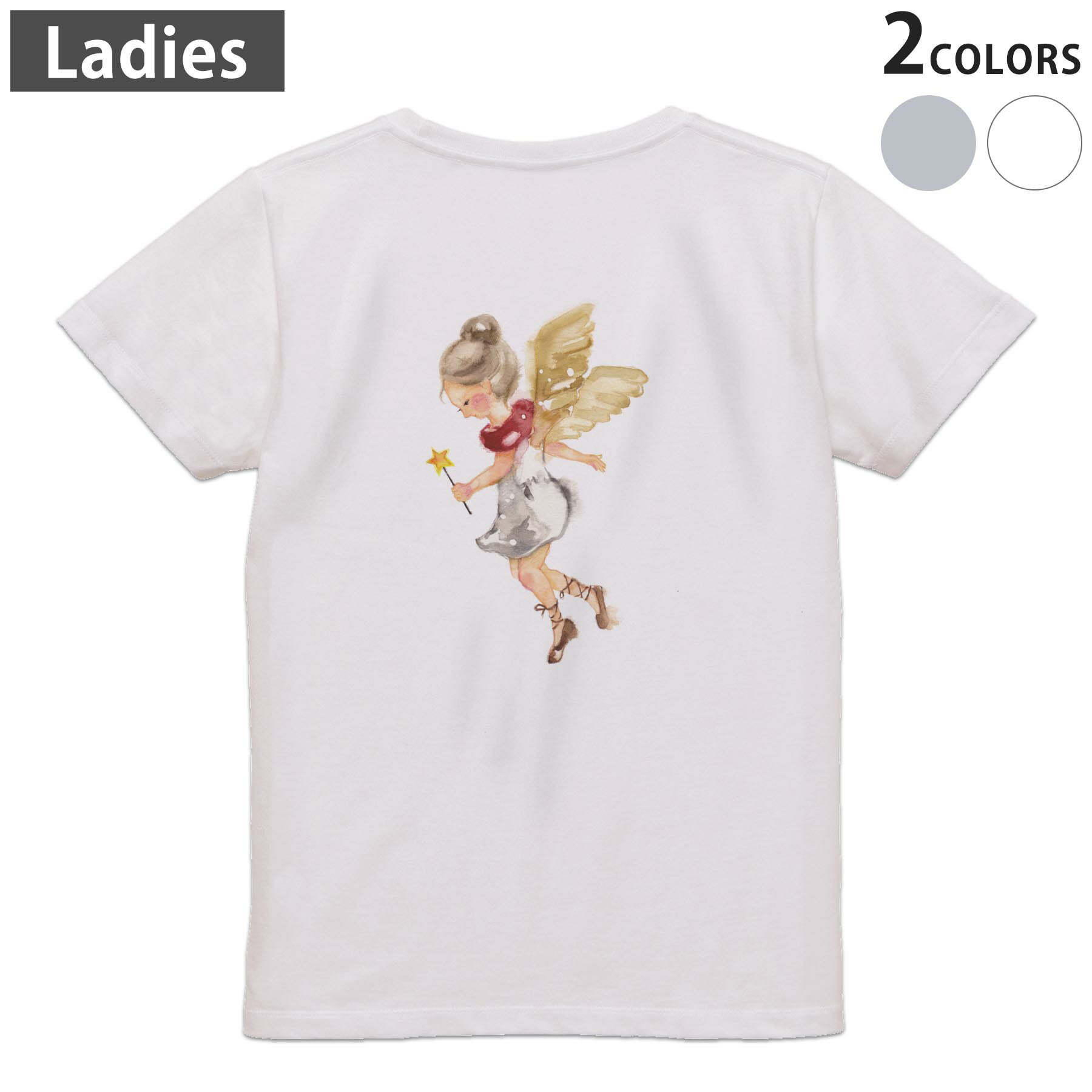 tシャツ レディース 半袖 ホワイト グレー デザイン M L Tシャツ ティーシャツ T shirt　白 灰色▼バックプリントTシャツ　ホワイト・グレー全デザイン▼▼女性用半袖Tシャツ　デザインはこちらから▼ ▼女性用半袖Tシャツ　ブラッ...