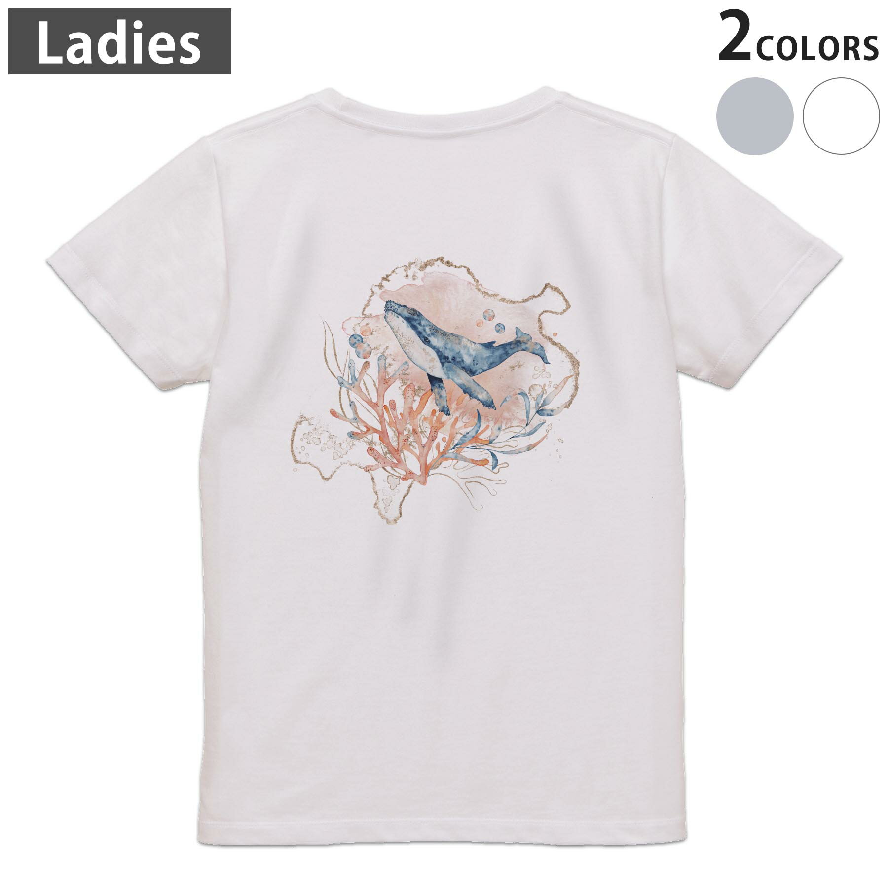 tシャツ レディース 半袖 ホワイト グレー デザイン M L Tシャツ ティーシャツ T shirt　白 灰色▼バックプリントTシャツ　ホワイト・グレー全デザイン▼▼女性用半袖Tシャツ　デザインはこちらから▼ ▼女性用半袖Tシャツ　ブラッ...