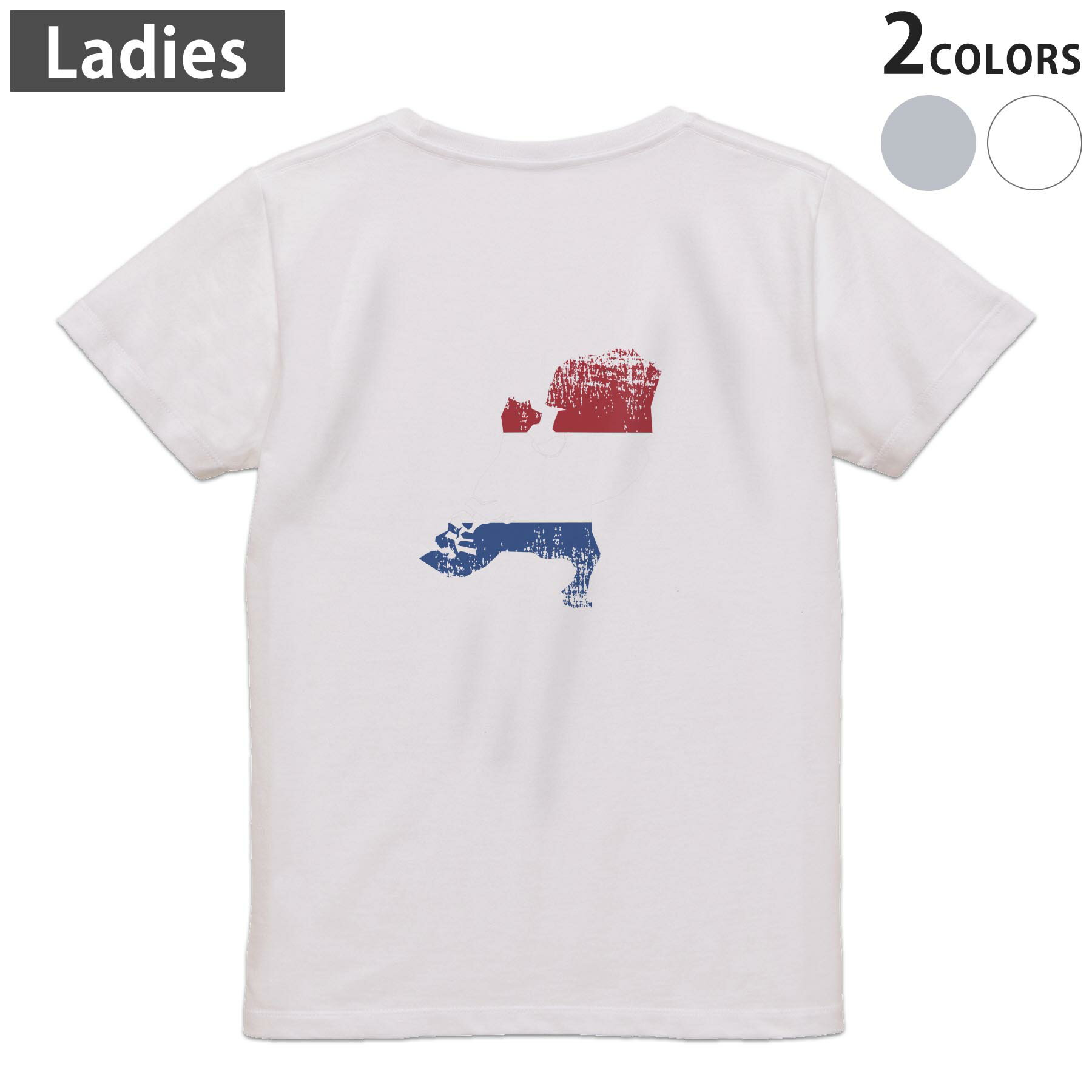 tシャツ レディース 半袖 ホワイト グレー デザイン M L Tシャツ ティーシャツ T shirt　白 灰色▼バックプリントTシャツ　ホワイト・グレー全デザイン▼▼女性用半袖Tシャツ　デザインはこちらから▼ ▼女性用半袖Tシャツ　ブラッ...