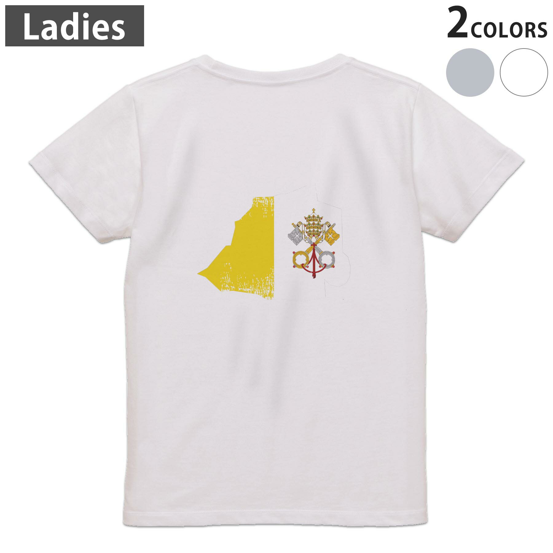 tシャツ レディース 半袖 ホワイト グレー デザイン M L Tシャツ ティーシャツ T shirt　白 灰色▼バックプリントTシャツ　ホワイト・グレー全デザイン▼▼女性用半袖Tシャツ　デザインはこちらから▼ ▼女性用半袖Tシャツ　ブラッ...