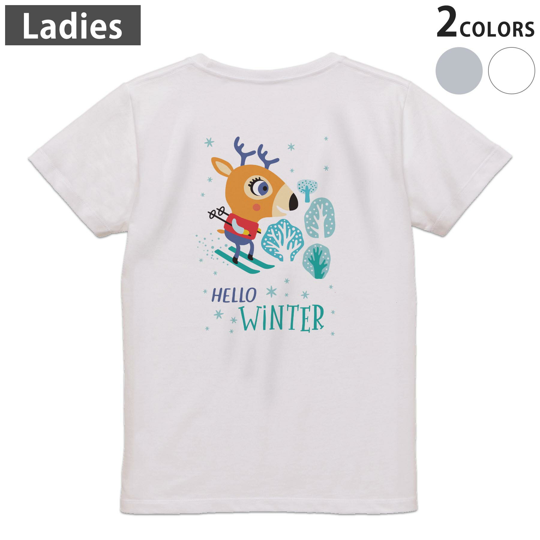 tシャツ レディース 半袖 ホワイト グレー デザイン M L Tシャツ ティーシャツ T shirt　白 灰色▼バックプリントTシャツ　ホワイト・グレー全デザイン▼▼女性用半袖Tシャツ　デザインはこちらから▼ ▼女性用半袖Tシャツ　ブラッ...