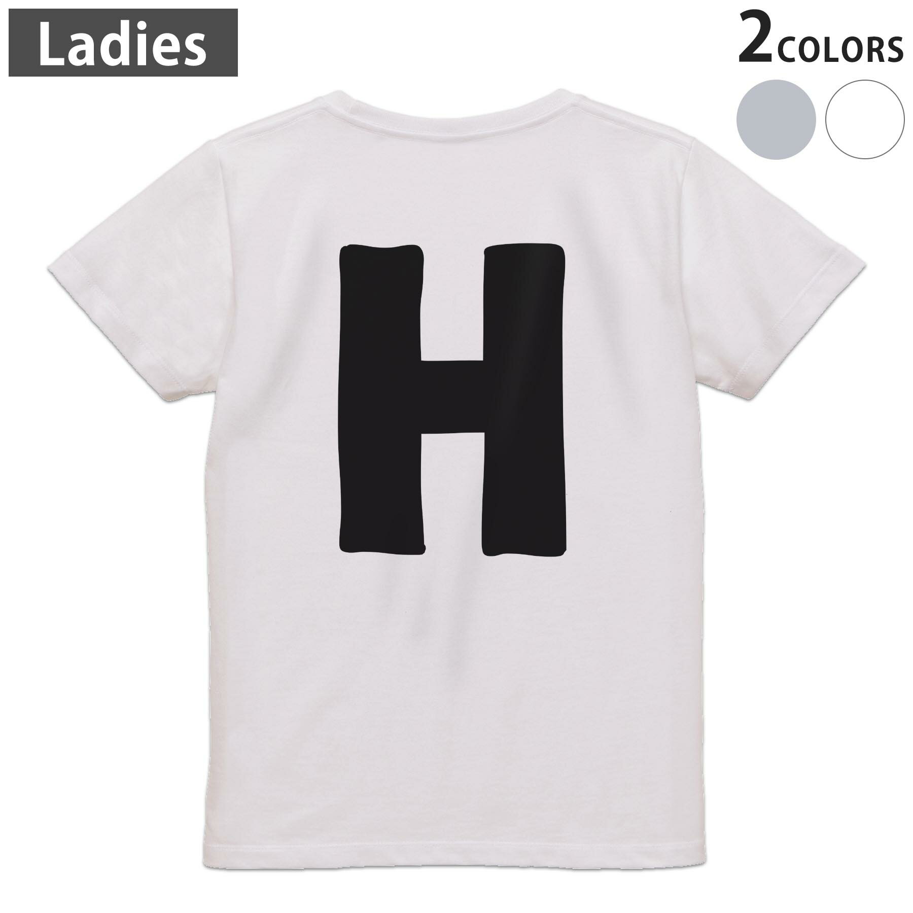 tシャツ レディース 半袖 ホワイト グレー デザイン M L Tシャツ ティーシャツ T shirt　白 灰色▼バックプリントTシャツ　ホワイト・グレー全デザイン▼▼女性用半袖Tシャツ　デザインはこちらから▼ ▼女性用半袖Tシャツ　ブラッ...