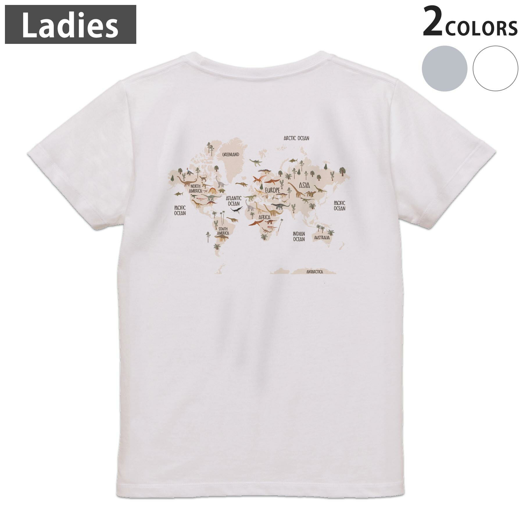 tシャツ レディース 半袖 ホワイト グレー デザイン M L Tシャツ ティーシャツ T shirt　白 灰色▼バックプリントTシャツ　ホワイト・グレー全デザイン▼▼女性用半袖Tシャツ　デザインはこちらから▼ ▼女性用半袖Tシャツ　ブラッ...