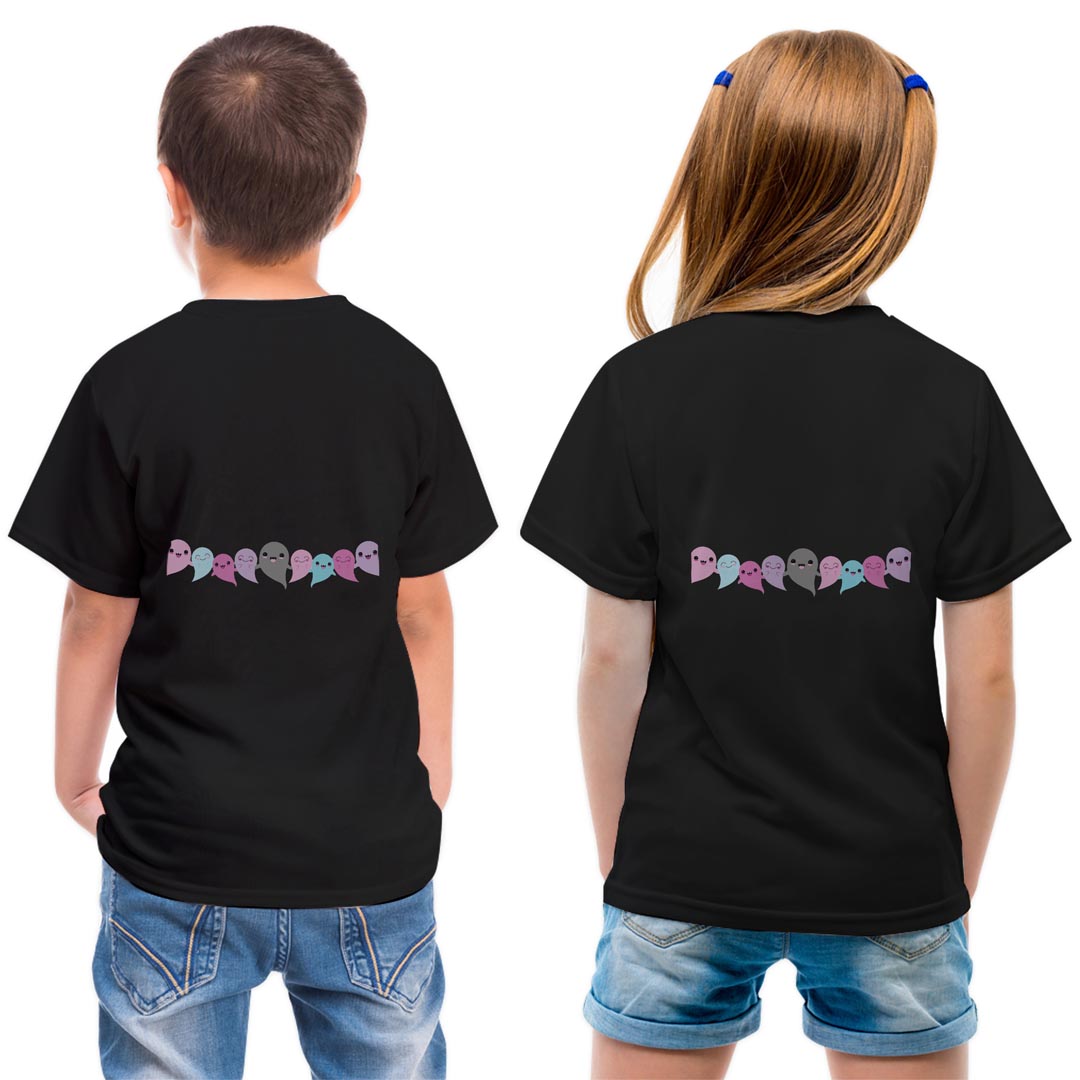 tシャツ キッズ バックプリント 半袖 黒地 ブラック デザイン 90 100 110 120 130 140 150 Tシャツ ティーシャツ T shirt▼バックプリントTシャツ　ブラック全デザイン▼ ▼キッズ用Tシャツ　ブラック全デザ...