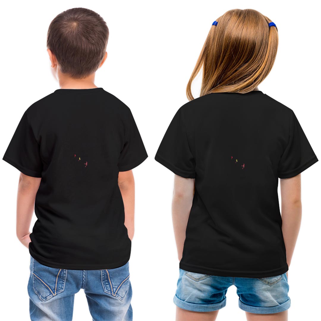 tシャツ キッズ バックプリント 半袖 黒地 ブラック デザイン 90 100 110 120 130 140 150 Tシャツ ティーシャツ T shirt▼バックプリントTシャツ　ブラック全デザイン▼ ▼キッズ用Tシャツ　ブラック全デザ...