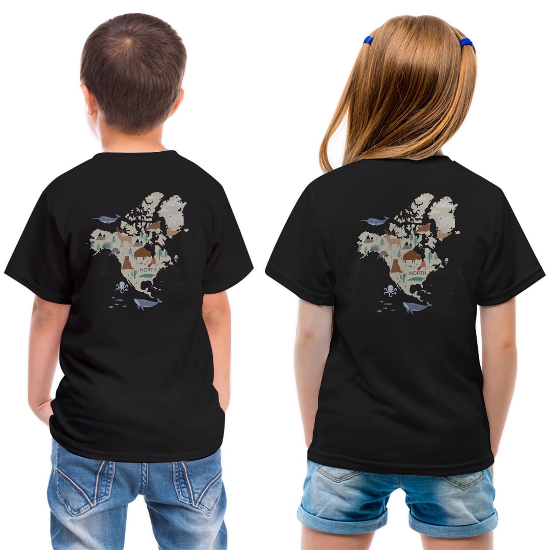tシャツ キッズ バックプリント 半袖 黒地 ブラック デザイン 90 100 110 120 130 140 150 Tシャツ ティーシャツ T shirt▼バックプリントTシャツ　ブラック全デザイン▼ ▼キッズ用Tシャツ　ブラック全デザ...