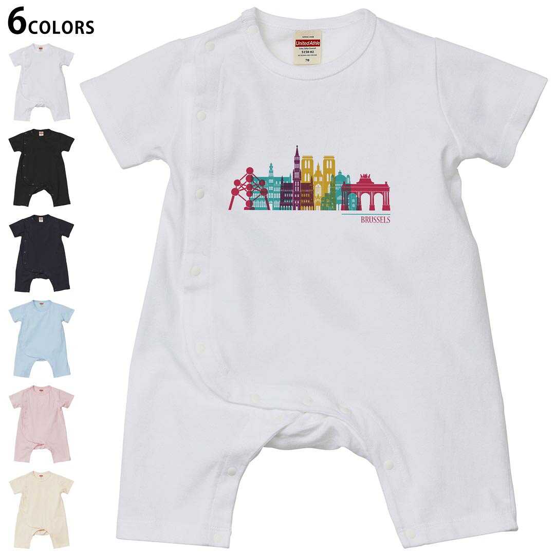 選べる6カラー カバーオール ロンパース 赤ちゃん 半袖 デザイン 70cm 80cm　rompers ベビー 新生児 ジュニア 80サイズ ギフト マタニティ 妊婦 出産 プレママ ティーシャツ T shirt▼画像をクリックで拡大▼ ホ...