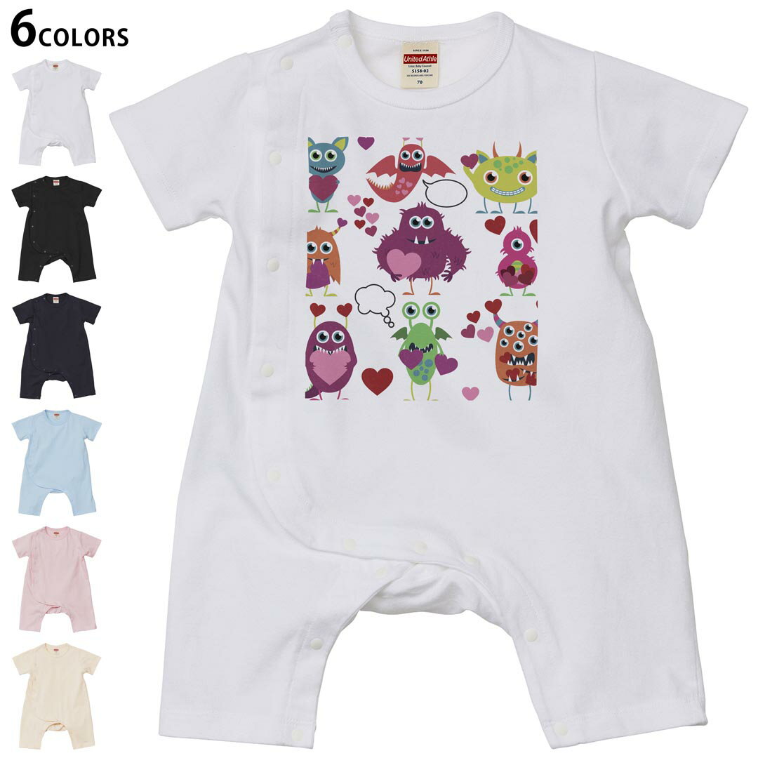 選べる6カラー カバーオール ロンパース 赤ちゃん 半袖 デザイン 70cm 80cm　rompers ベビー 新生児 ジュニア 80サイズ ギフト マタニティ 妊婦 出産 プレママ ティーシャツ T shirt▼画像をクリックで拡大▼ ホ...