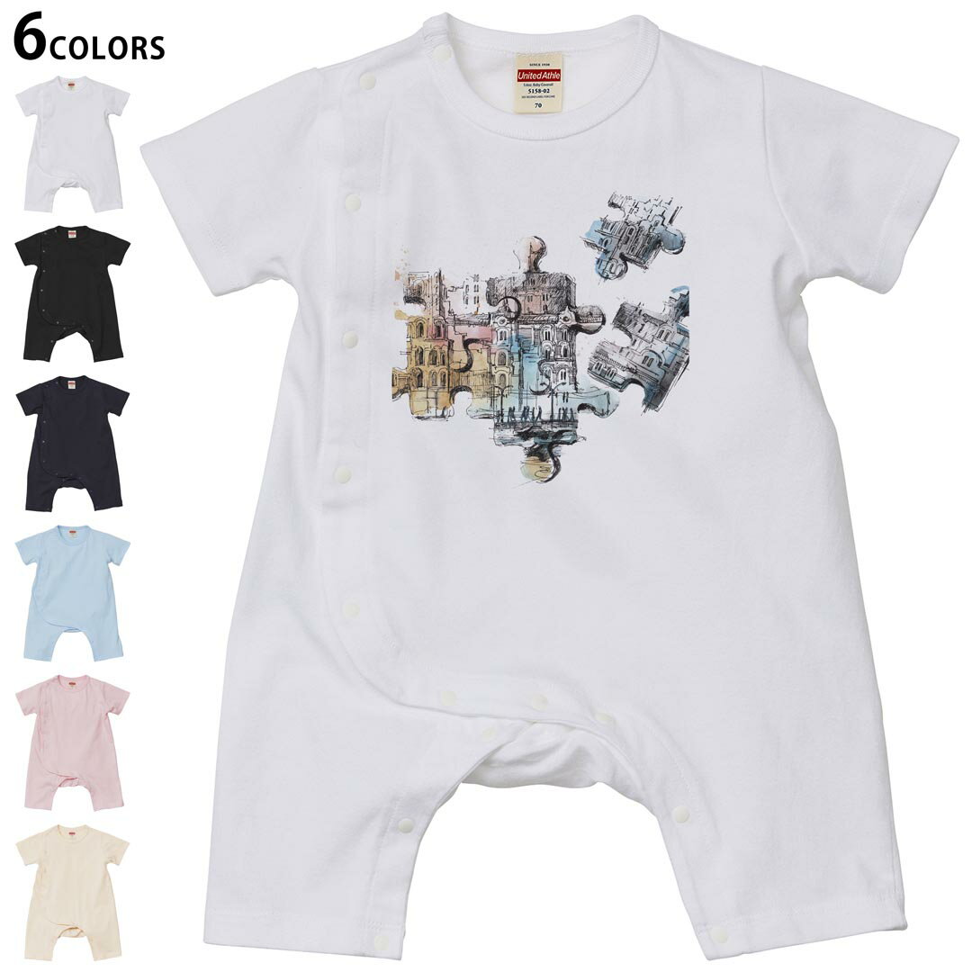 選べる6カラー カバーオール ロンパース 赤ちゃん 半袖 デザイン 70cm 80cm　rompers ベビー 新生児 ジュニア 80サイズ ギフト マタニティ 妊婦 出産 プレママ ティーシャツ T shirt▼画像をクリックで拡大▼ ホ...