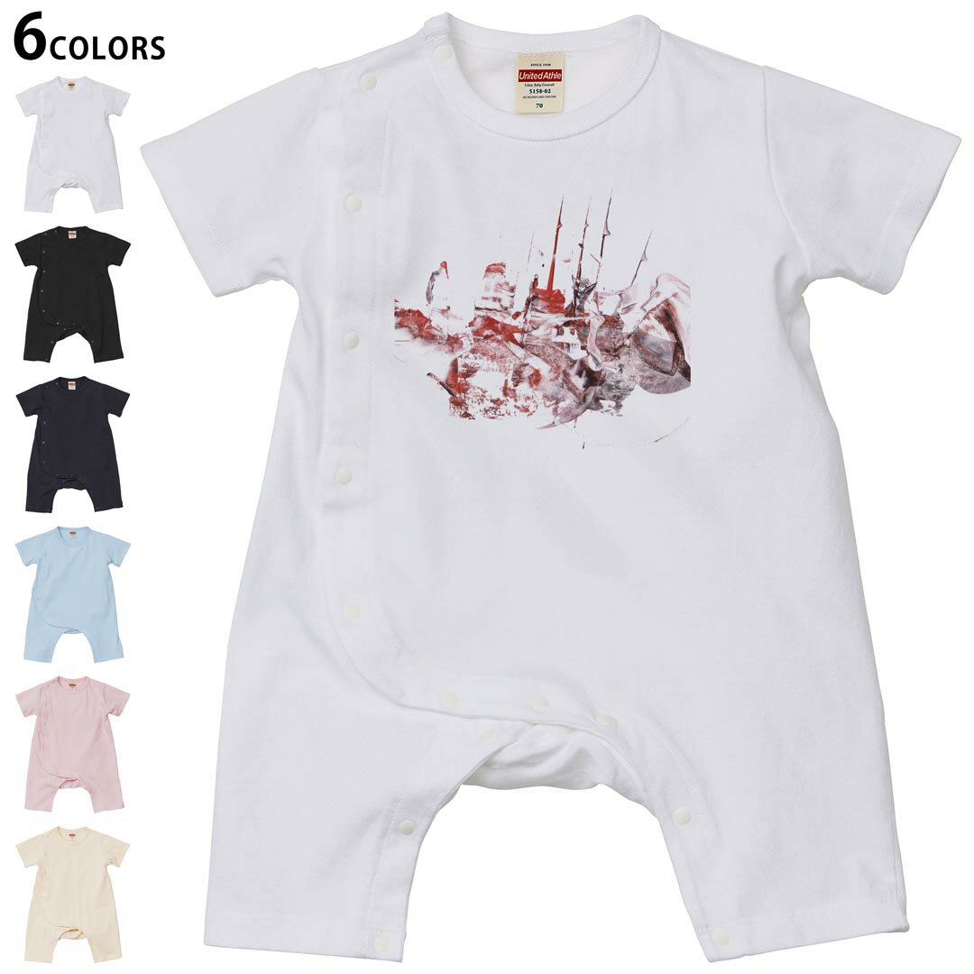選べる6カラー カバーオール ロンパース 赤ちゃん 半袖 デザイン 70cm 80cm　rompers ベビー 新生児 ジュニア 80サイズ ギフト マタニティ 妊婦 出産 プレママ ティーシャツ T shirt▼画像をクリックで拡大▼ ホ...