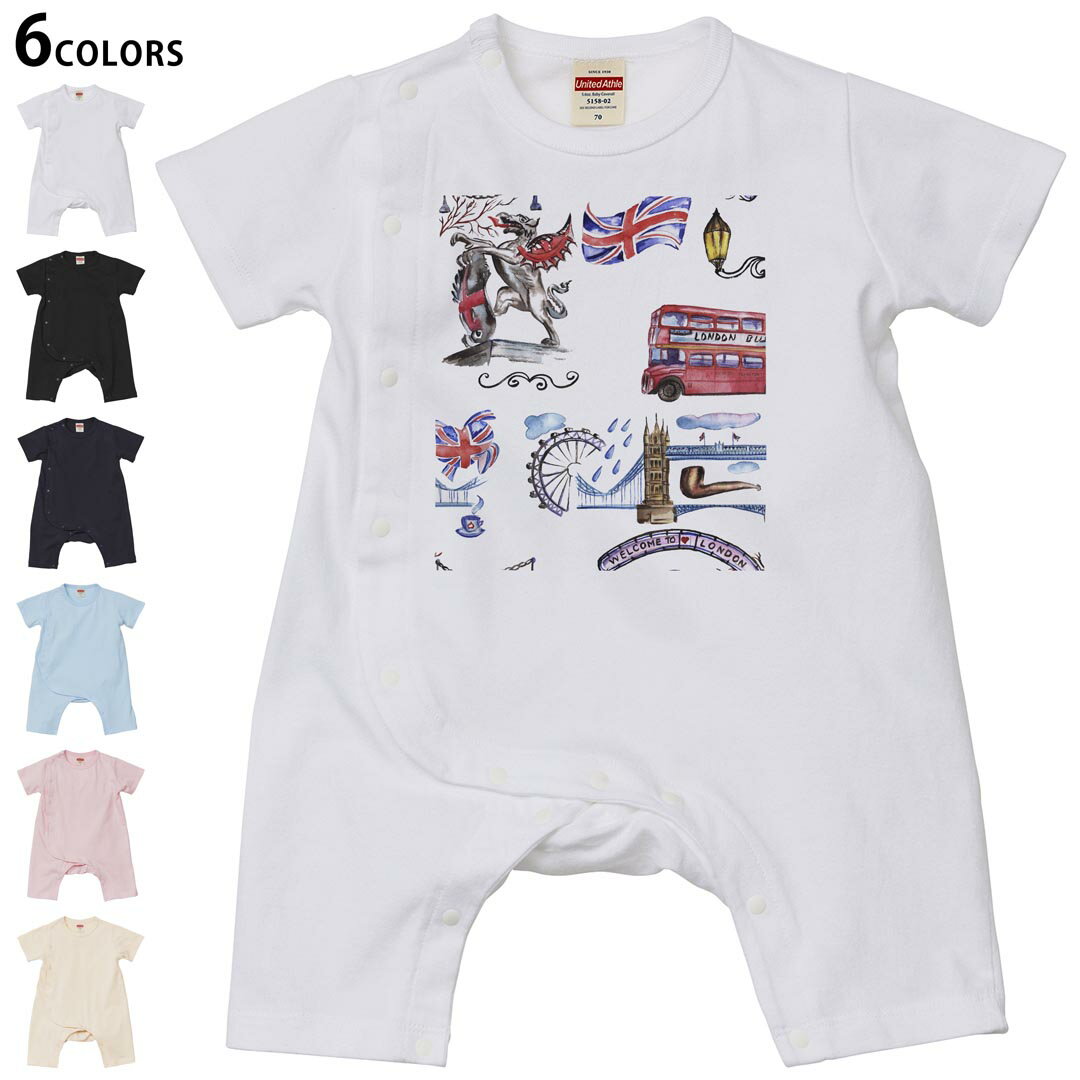 選べる6カラー カバーオール ロンパース 赤ちゃん 半袖 デザイン 70cm 80cm　rompers ベビー 新生児 ジュニア 80サイズ ギフト マタニティ 妊婦 出産 プレママ ティーシャツ T shirt▼画像をクリックで拡大▼ ホ...