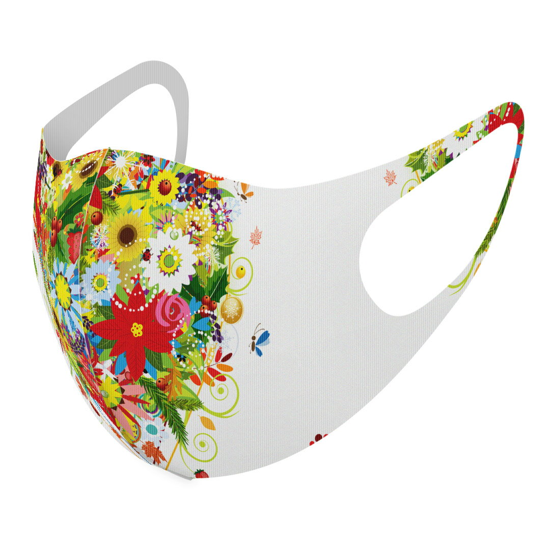 商品特徴・洗って繰り返し使える デザインマスク 2枚セット・素材：ポリエステル　サラサラとした肌触りで通気性がよく、呼吸も苦しくなりにくい・3D立体構造で伸縮性もあるので、顔にしっかりフィットして耳が痛くなりにくい・専用の高精細転写プリンタ...