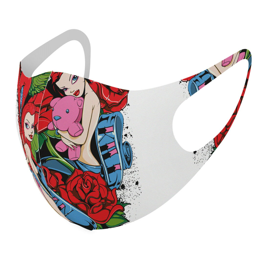 商品特徴・洗って繰り返し使える デザインマスク 2枚セット・素材：ポリエステル　サラサラとした肌触りで通気性がよく、呼吸も苦しくなりにくい・3D立体構造で伸縮性もあるので、顔にしっかりフィットして耳が痛くなりにくい・専用の高精細転写プリンタ...