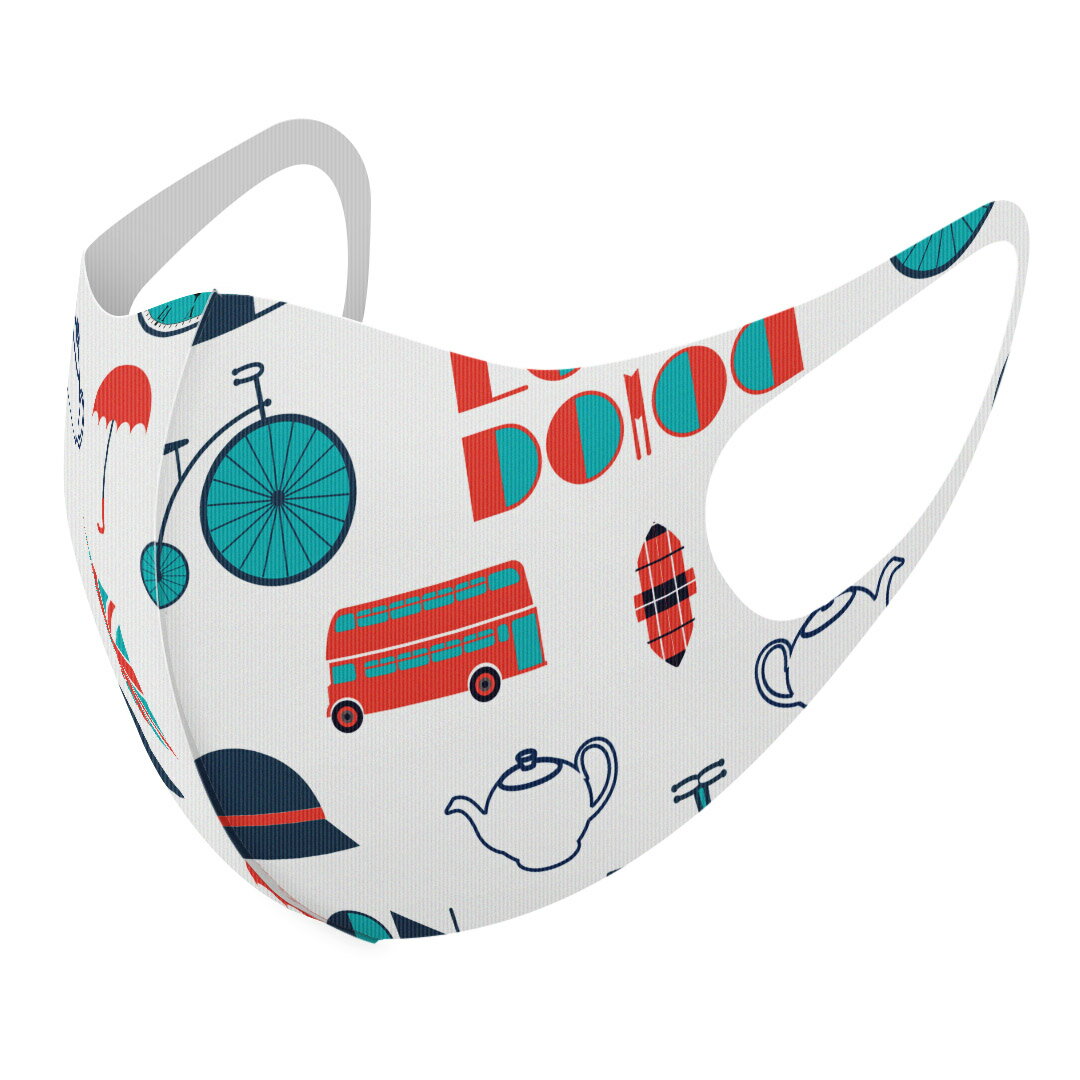 商品特徴・洗って繰り返し使える デザインマスク 2枚セット・素材：ポリエステル　サラサラとした肌触りで通気性がよく、呼吸も苦しくなりにくい・3D立体構造で伸縮性もあるので、顔にしっかりフィットして耳が痛くなりにくい・専用の高精細転写プリンタ...