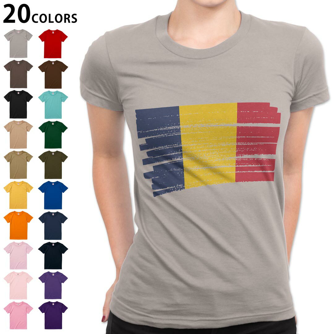 選べる20カラー tシャツ レディース 半袖 デザイン S M L Tシャツ ティーシャツ T shirtライトグレー チャコール ライトベージュ サンドカーキ バナナ オレンジ ライトピン ベビーピンク ピンク レッド ダークブラウン ア...