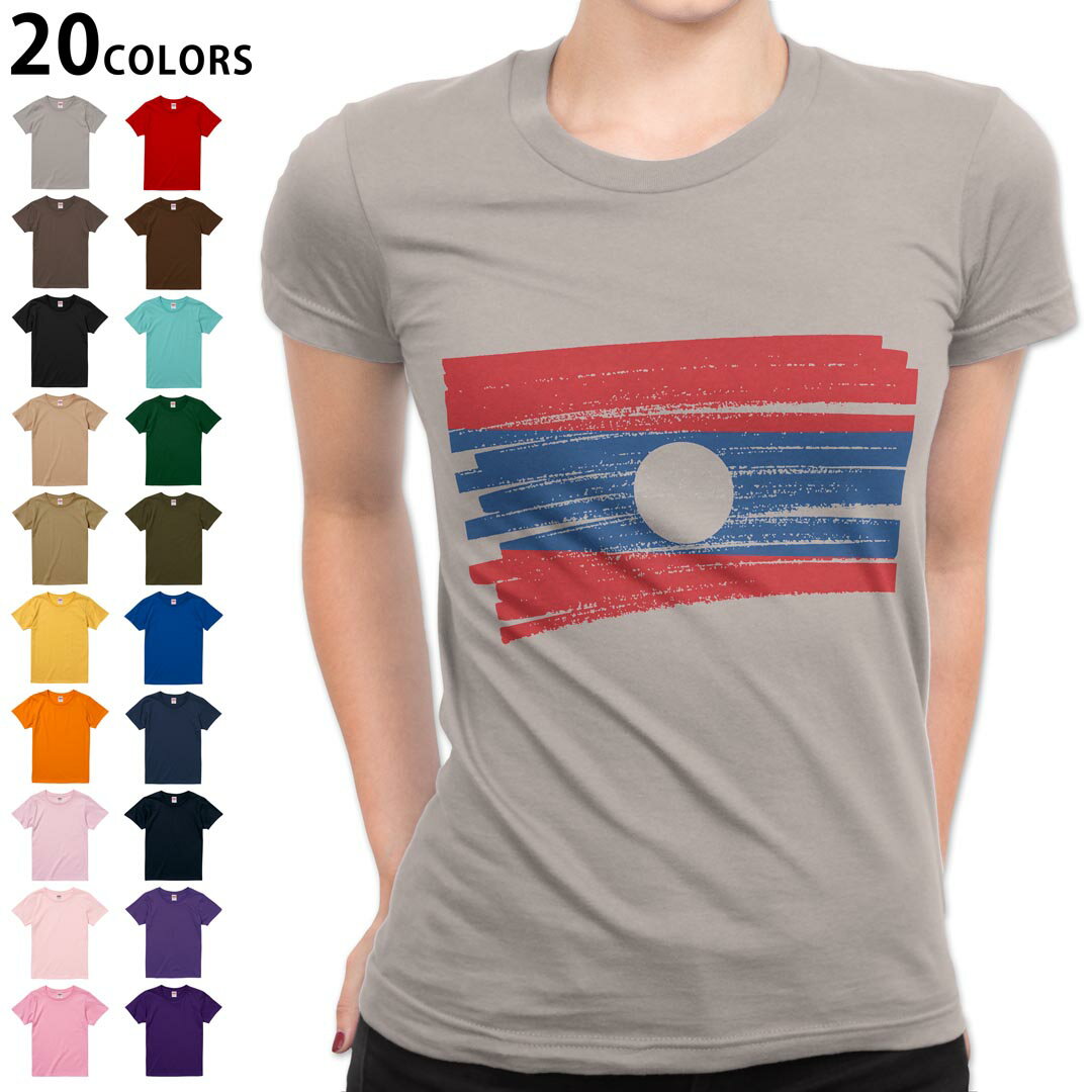 選べる20カラー tシャツ レディース 半袖 デザイン S M L Tシャツ ティーシャツ T shirtライトグレー チャコール ライトベージュ サンドカーキ バナナ オレンジ ライトピン ベビーピンク ピンク レッド ダークブラウン ア...