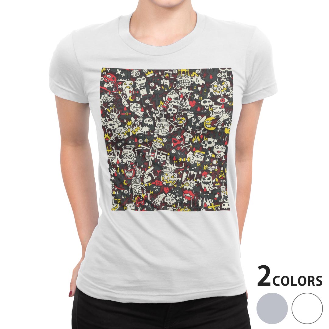 tシャツ レディース 半袖 ホワイト グレー 白　灰色 デザイン S M L XL Tシャツ ティーシャツ T shirt上記で使用したデザインTシャツはこちら▼女性用半袖Tシャツ　ホワイト・グレー全デザインはこちらから▼ ▼女性用半袖Tシ...
