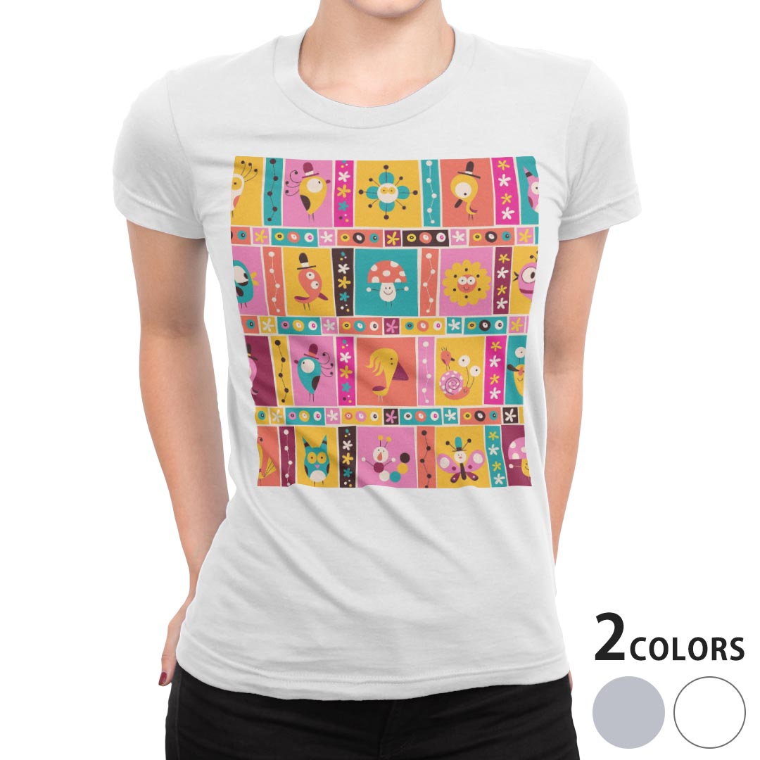 tシャツ レディース 半袖 ホワイト グレー 白　灰色 デザイン S M L XL Tシャツ ティーシャツ T shirt上記で使用したデザインTシャツはこちら▼女性用半袖Tシャツ　ホワイト・グレー全デザインはこちらから▼ ▼女性用半袖Tシ...