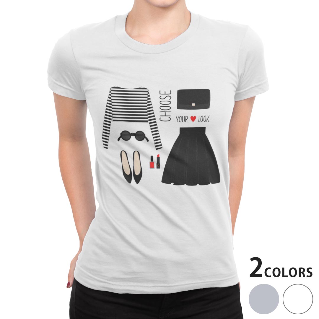 tシャツ レディース 半袖 ホワイト グレー 白　灰色 デザイン S M L XL Tシャツ ティーシャツ T shirt上記で使用したデザインTシャツはこちら▼女性用半袖Tシャツ　ホワイト・グレー全デザインはこちらから▼ ▼女性用半袖Tシ...