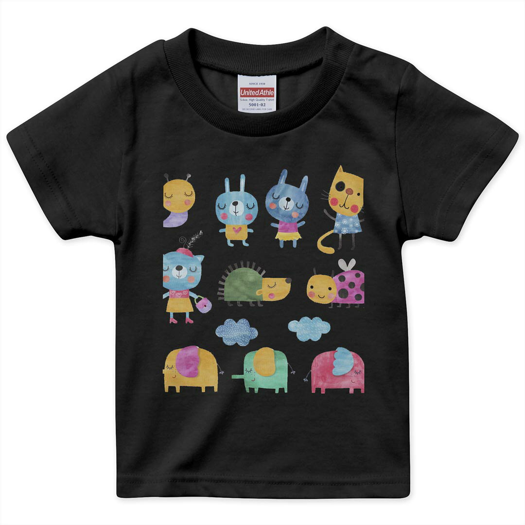 tシャツ キッズ 半袖 黒地 ブラック デザイン 90 100 110 120 130 140 150 Tシャツ ティーシャツ T shirt 上記で使用したデザインTシャツはこちら▼キッズ用Tシャツ　ブラック全デザインはこちらから▼ ▼キ...