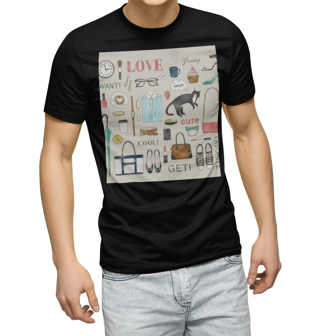 tシャツ メンズ 半袖 ブラック デザイン XS S M L XL 2XL Tシャツ ティーシャツ T shirt　黒 上記で使用したデザインTシャツはこちら▼男性用半袖Tシャツ　ブラック全デザインはこちらから▼▼男性用半袖Tシャツ　ホワイ...