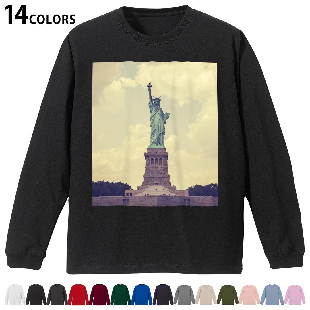 選べる14カラー tシャツ メンズ レディース ユニセックス unisex 長袖 デザイン XS S M L XL 2XL Tシャツ ティーシャツ T shirtホワイト ミックスグレー ブラック レッド バーガンディ アイビーグリーン ロ...
