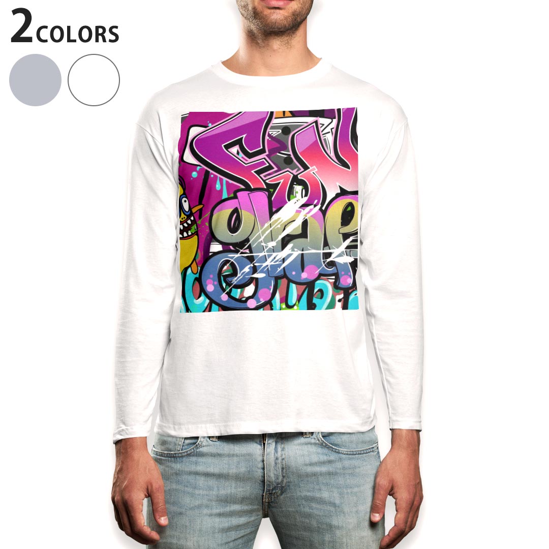 ロング tシャツ メンズ 長袖 ホワイト グレー デザイン XS S M L XL 2XL Tシャツ ティーシャツ T shirt long sleeve上記で使用したデザインTシャツはこちら▼男性用ロングTシャツ全デザインはこちらから▼商...