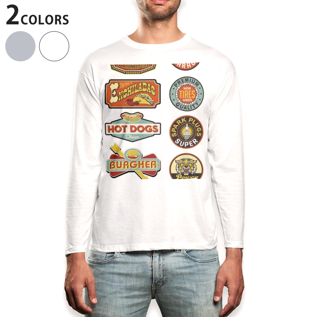 ロング tシャツ メンズ 長袖 ホワイト グレー デザイン XS S M L XL 2XL Tシャツ ティーシャツ T shirt long sleeve上記で使用したデザインTシャツはこちら▼男性用ロングTシャツ全デザインはこちらから▼商...