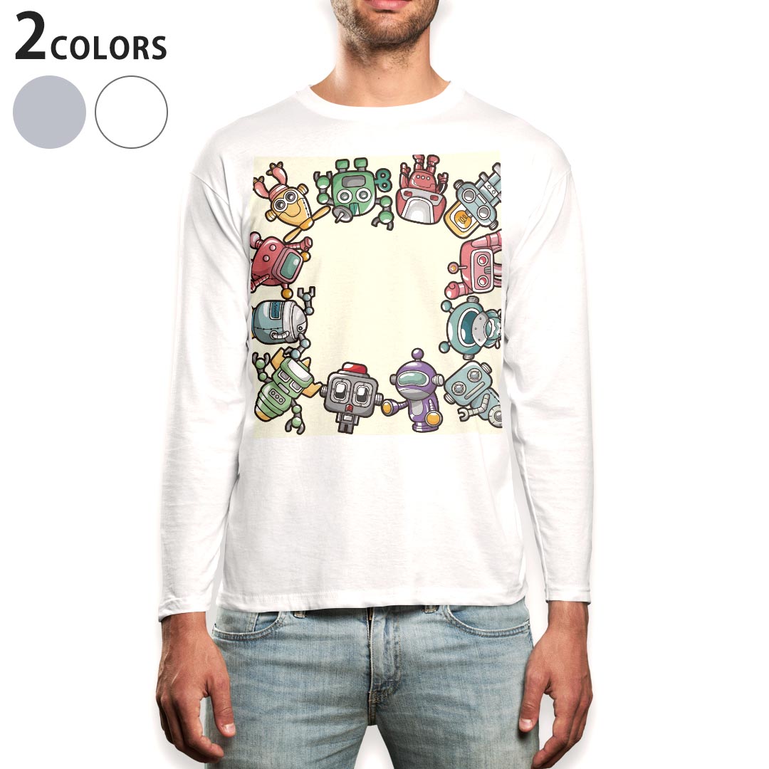 ロング tシャツ メンズ 長袖 ホワイト グレー デザイン XS S M L XL 2XL Tシャツ ティーシャツ T shirt long sleeve上記で使用したデザインTシャツはこちら▼男性用ロングTシャツ全デザインはこちらから▼商...