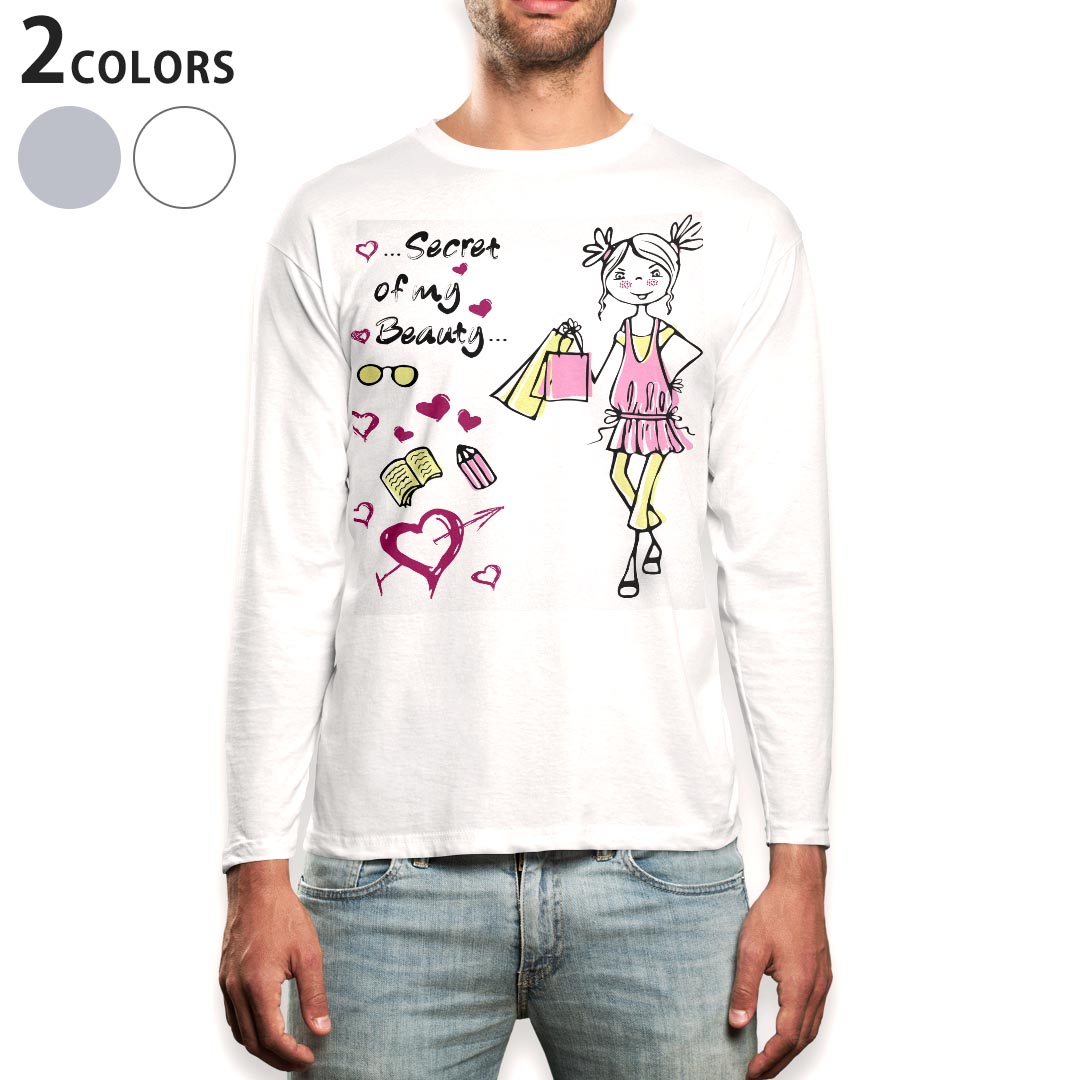 ロング tシャツ メンズ 長袖 ホワイト グレー デザイン XS S M L XL 2XL Tシャツ ティーシャツ T shirt long sleeve上記で使用したデザインTシャツはこちら▼男性用ロングTシャツ全デザインはこちらから▼商...