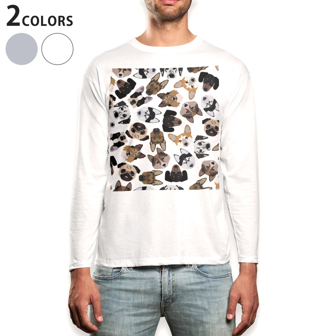 ロング tシャツ メンズ 長袖 ホワイト グレー デザイン XS S M L XL 2XL Tシャツ ティーシャツ T shirt long sleeve上記で使用したデザインTシャツはこちら▼男性用ロングTシャツ全デザインはこちらから▼