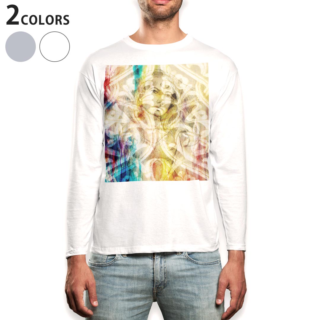 ロング tシャツ メンズ 長袖 ホワイト グレー デザイン XS S M L XL 2XL Tシャツ ティーシャツ T shirt long sleeve上記で使用したデザインTシャツはこちら▼男性用ロングTシャツ全デザインはこちらから▼商...