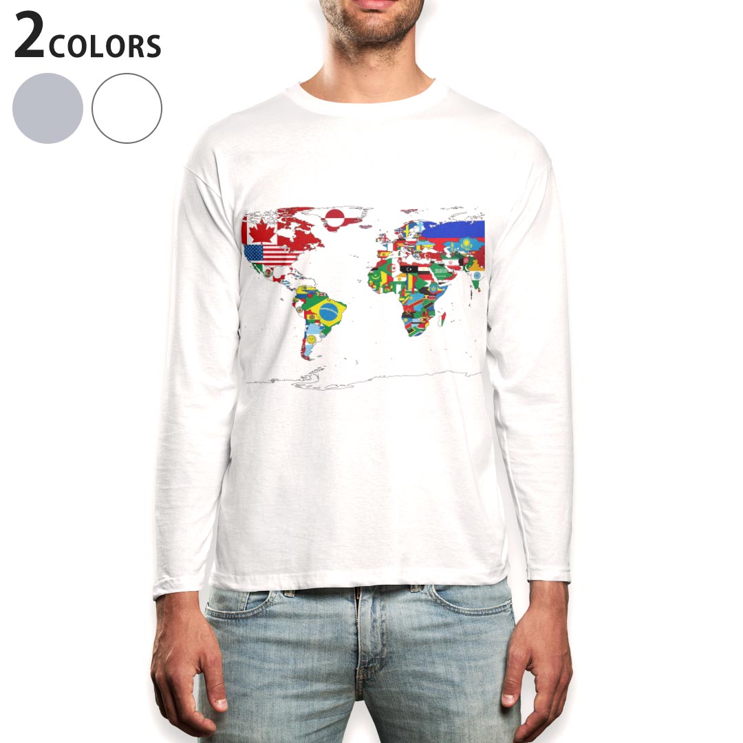 ロング tシャツ メンズ 長袖 ホワイト グレー デザイン XS S M L XL 2XL Tシャツ ティーシャツ T shirt long sleeve上記で使用したデザインTシャツはこちら▼男性用ロングTシャツ全デザインはこちらから▼