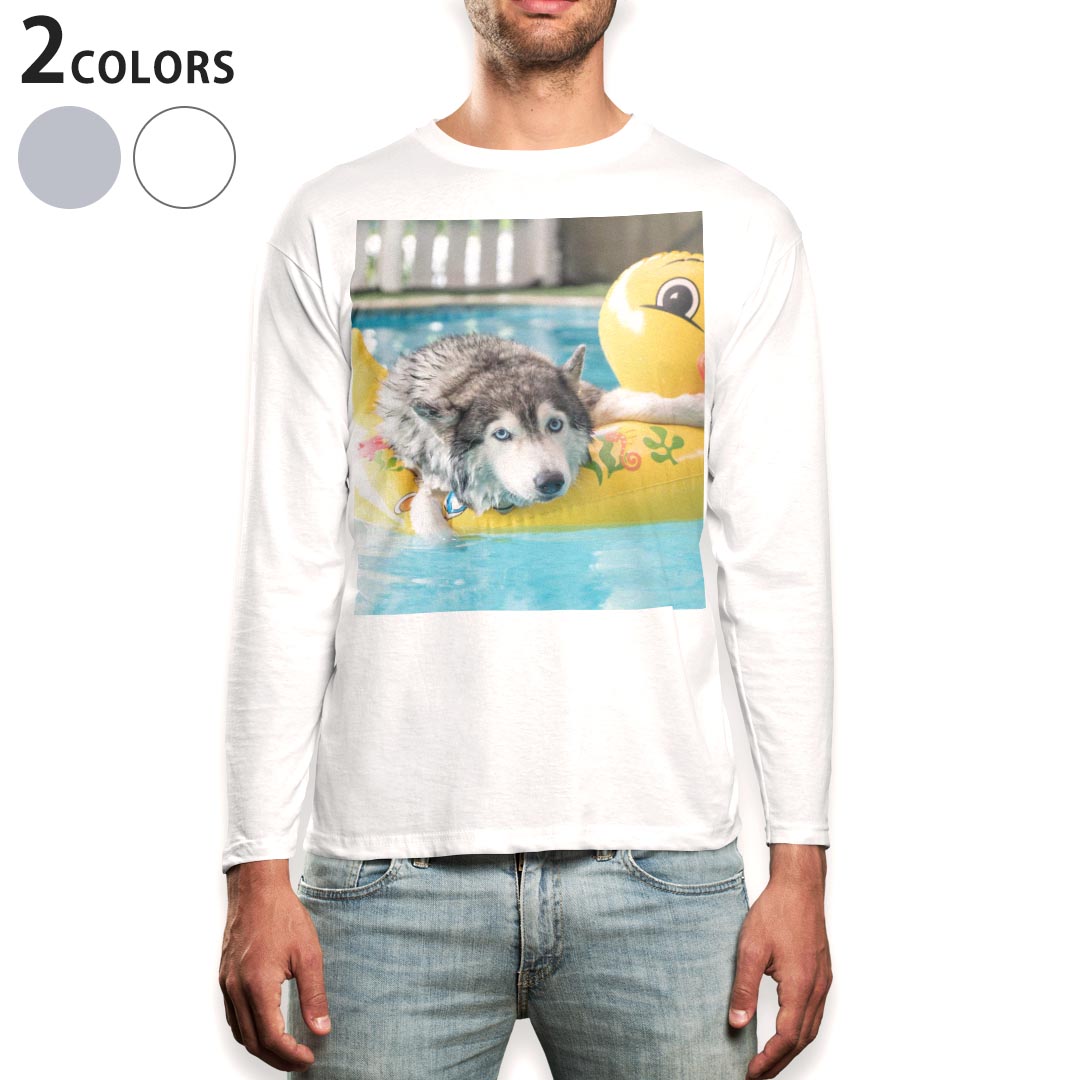 ロング tシャツ メンズ 長袖 ホワイト グレー デザイン XS S M L XL 2XL Tシャツ ティーシャツ T shirt long sleeve上記で使用したデザインTシャツはこちら▼男性用ロングTシャツ全デザインはこちらから▼