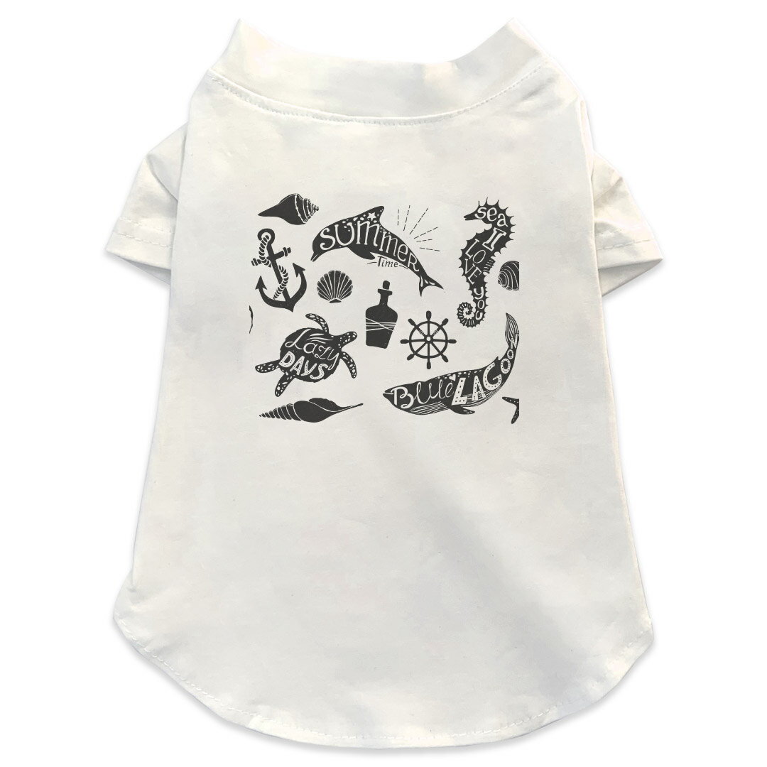 犬専用Tシャツ 選べる5size 小型犬 袖あり 半袖 ホワイト デザイン T shirt XS S M L XL ペットウェア ペット服 カジュアル おしゃれ コットン 綿商品特徴・袖ありペット用Tシャツ！・さらりとした触り心地のTシャツ...