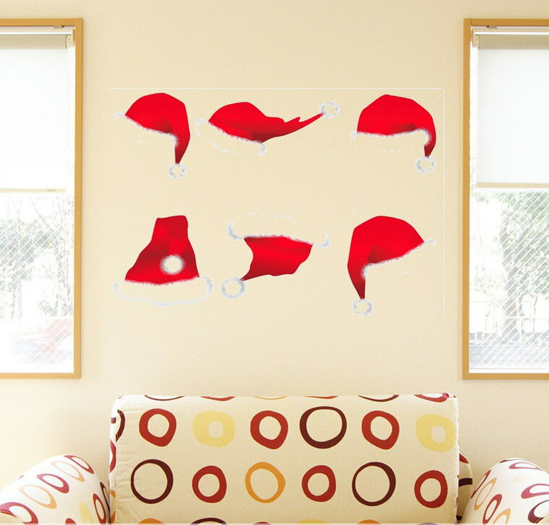 ウォールステッカー クリスマス Christmas 飾り シール式 装飾 オーナメント ツリー リース xmas X'mas　壁紙 はがせる 剥がせる カッティングシート wall sticker 雑貨 DIY サンタ プチリフォーム パー...