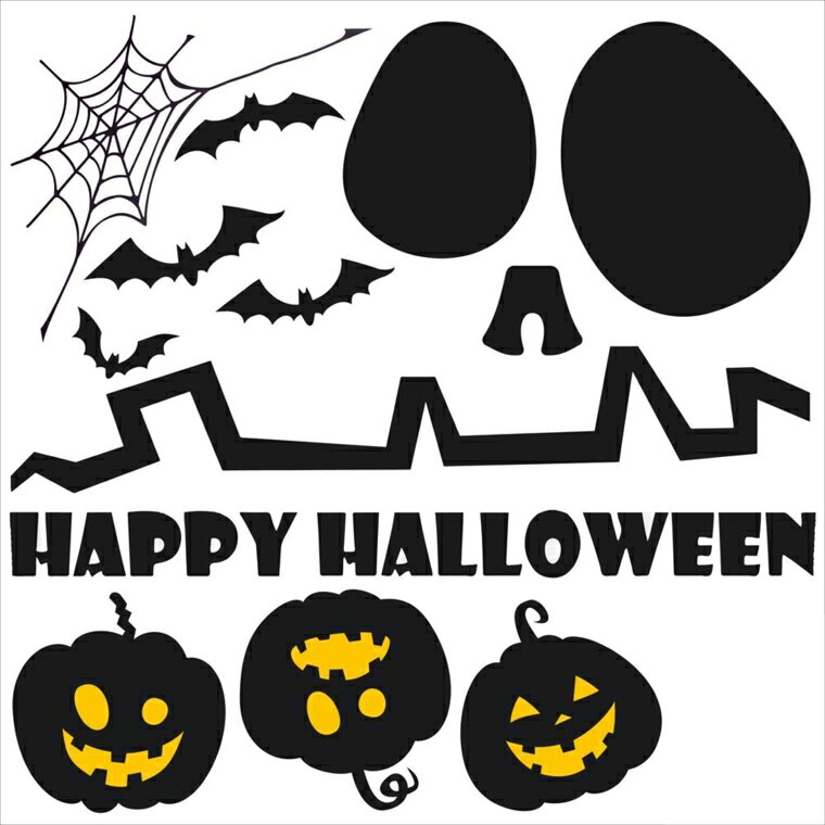 ハロウィン☆シール式ウォールステッカー halloween かぼちゃ おばけ ランタン 怖い パーティ 文字 魔女 かわいい おしゃれ 大人 trick or treat ジャック・オ・ランタン お菓子 剥がせる カッティングシート wal...