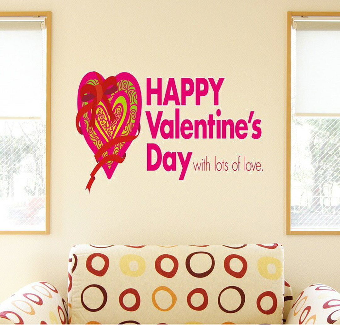バレンタイン☆シール式ウォールステッカー　ハート ラブ 文字 飾り 装飾 おしゃれ 壁紙 剥がせる DIY プチリフォーム パーティ 賃貸■Lsize ■Msize ■Ssize ウォールステッカー全商品こちらから▼　▼　▼　▼　▼