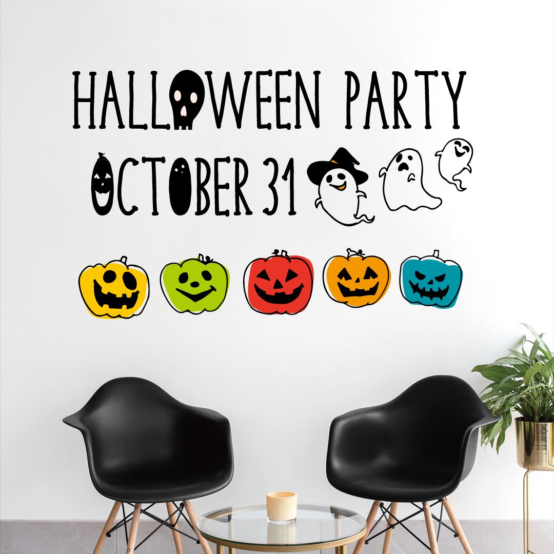 ハロウィン☆シール式ウォールステッカー　halloween かぼちゃ ランタン おばけ 10月31日■Lsize ■Msize ■Ssize ▼ハロウィン全デザインはこちらから▼ ウォールステッカー全商品こちらから▼　▼　▼　▼　▼