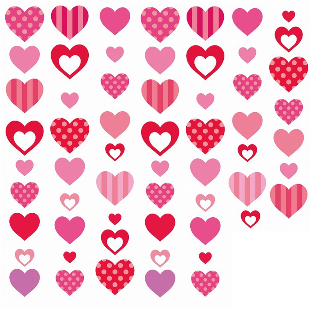 バレンタイン☆ シール式ウォールステッカー バレンタイン ウォールステッカー 飾り 30×30cm シール式 装飾 Valentine チョコ ハート love 壁紙 はがせる 剥がせる カッティングシート wall sticker 雑貨 ...