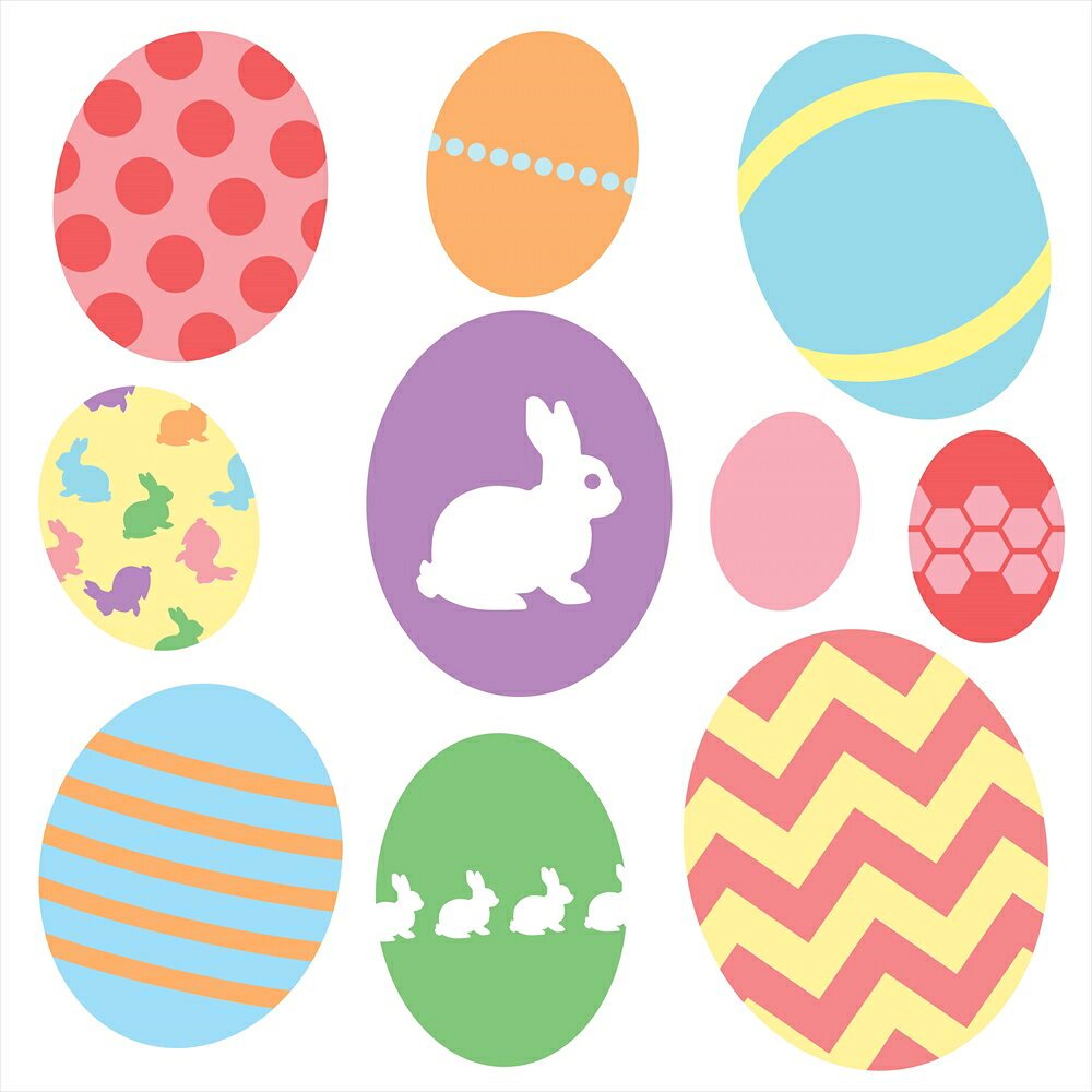 イースター☆ シール式ウォールステッカー ウォールステッカー 飾り 30×30cm easter 壁紙 卵 うさぎ egg 剥がせる カッティングシート wall sticker 雑貨 DIY ウォールステッカー●対象の壁/壁紙の素材につい...