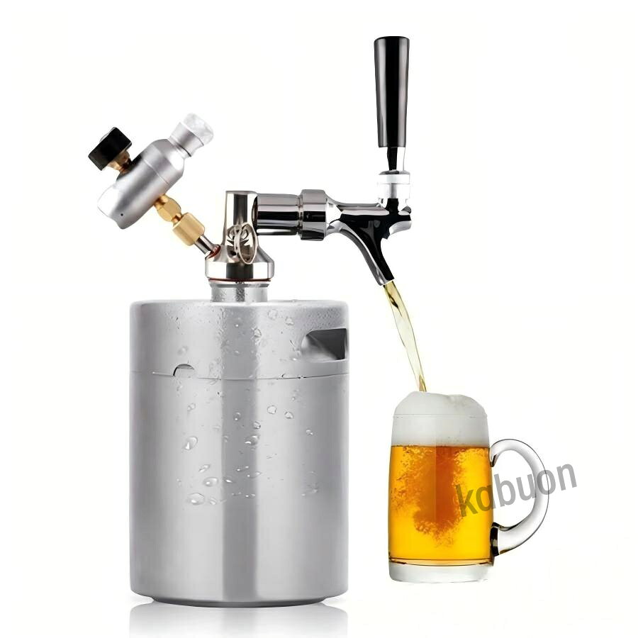 ビールサーバー ビールディスペンサー ミニCO2レギュレーター付き 小型 軽量 頑丈 ステンレス鋼 ビール樽 耐久性 持ち運び便利 使い簡単 ホーム/発酵/醸造ケゲレビールサーバー ビールディスペンサー ミニCO2レギュレーター付き 小型 ...