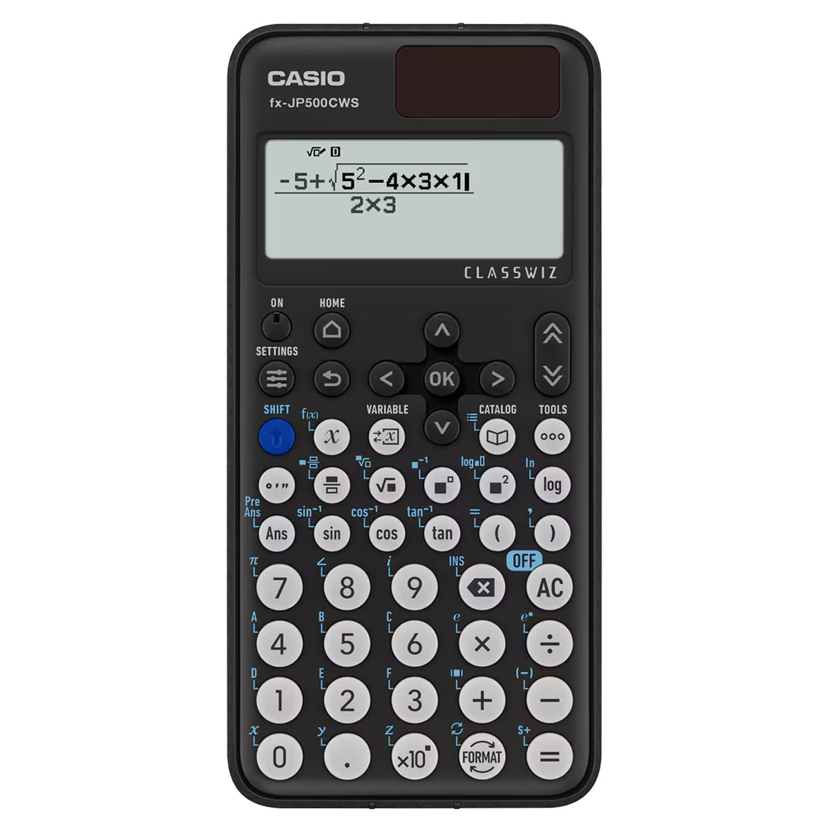 カシオ スタンダード関数電卓ClassWiz【STANDARD】 【製品仕様】 型式/品番 fx-JP500CWS [fxJP500CWS] 本体サイズ外形寸法 幅×奥行×高さ（約）162 × 77 × 10.7 mm 本体質量 約 95g...